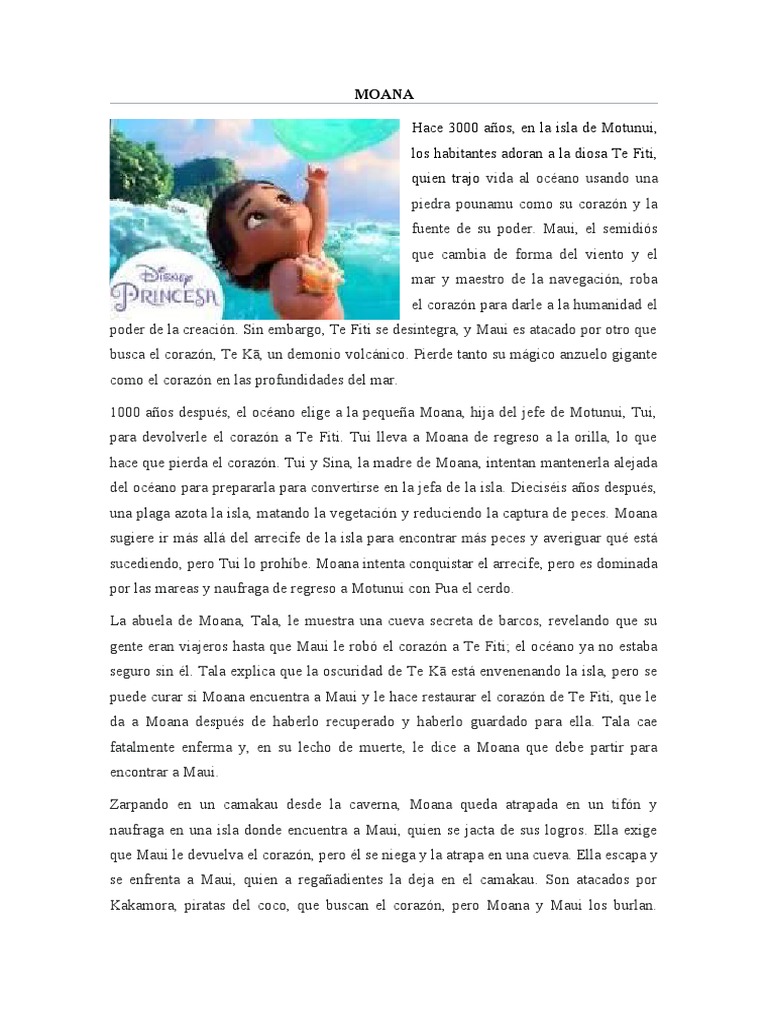 MOANA | PDF | Moana (película de 2016)