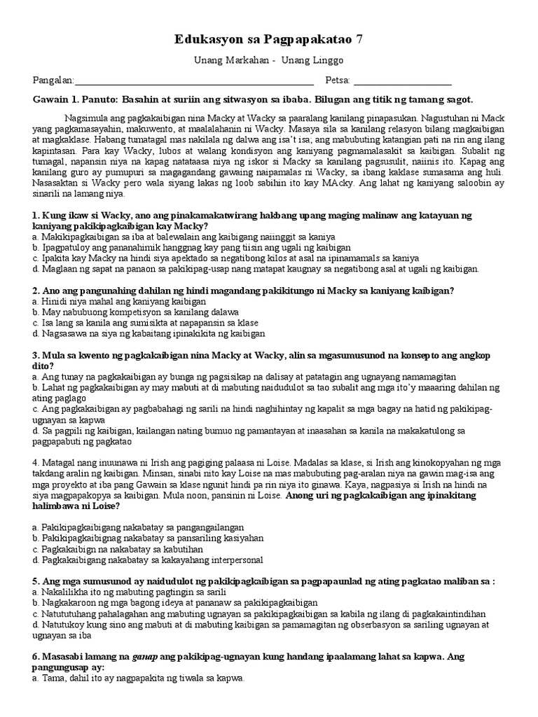 Esp 7 - Week 1 | PDF