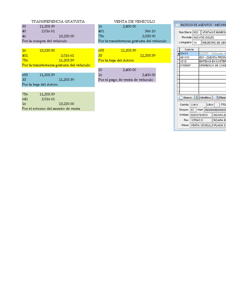 Asiento Contable Transferencia Gratuita | PDF