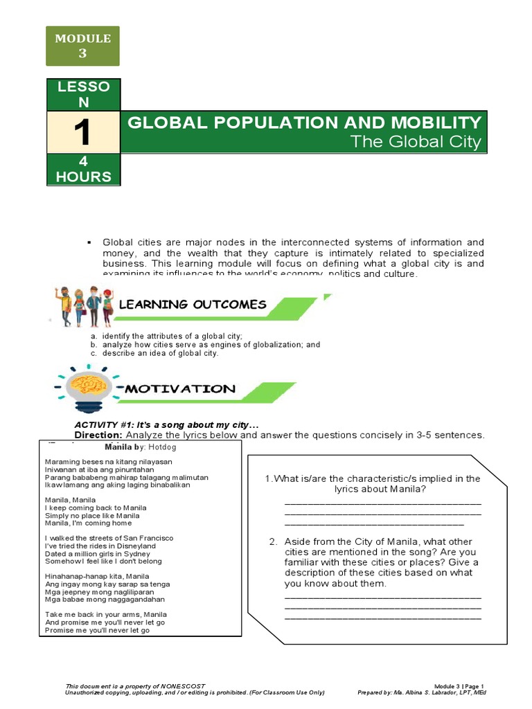 Final TCW Module 3 | PDF | Food Security | Human Migration