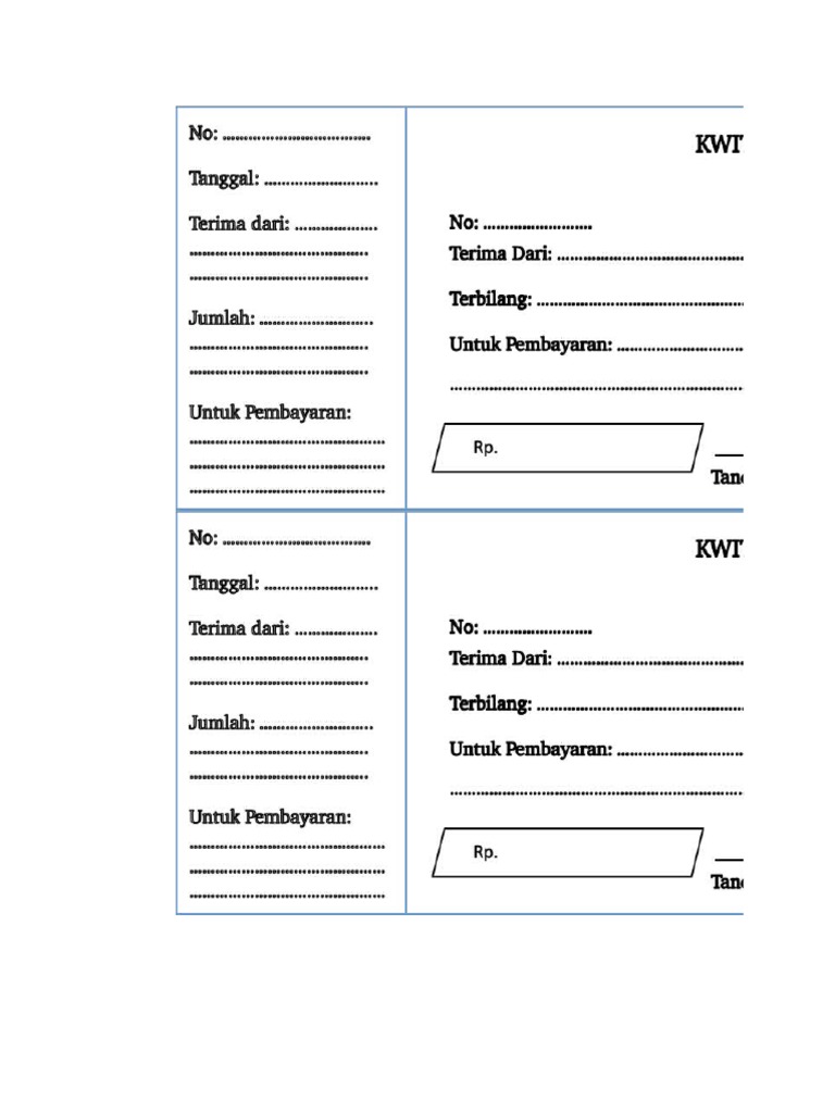 Contoh Kwitansi Excel | PDF