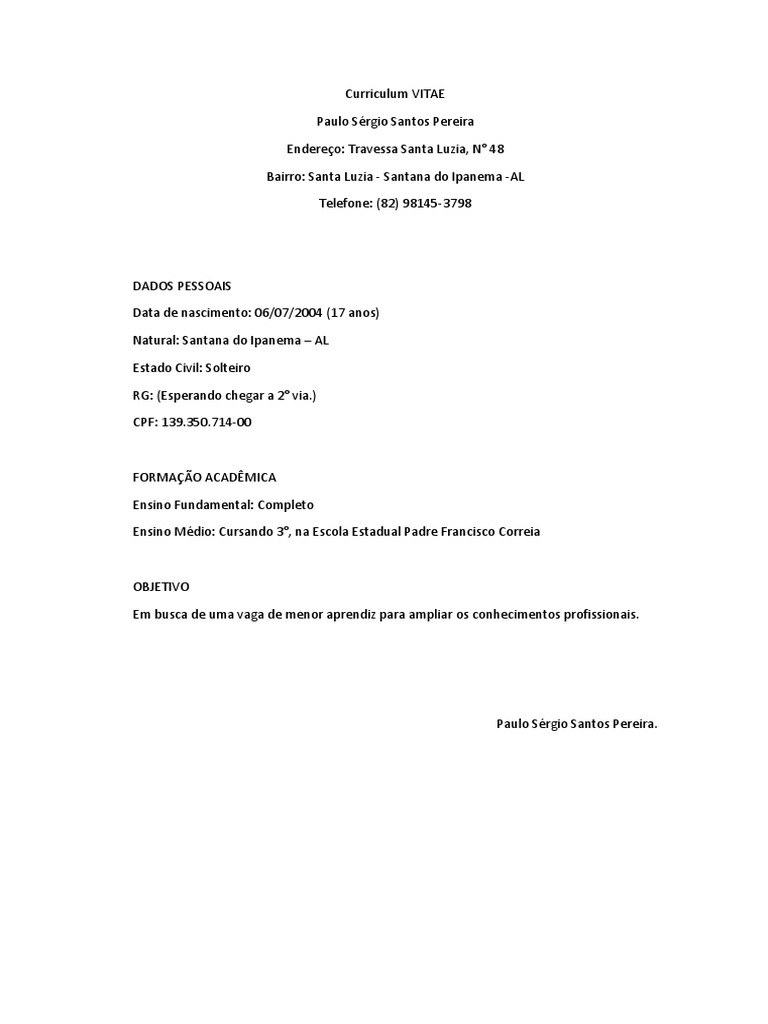 Documento (Sérgio) 2 | PDF