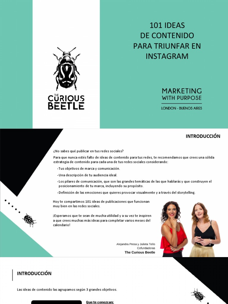 101 Ideas de Contenido para Triunfar en INSTAGRAM Rxysd7 | PDF | Marca | Marketing