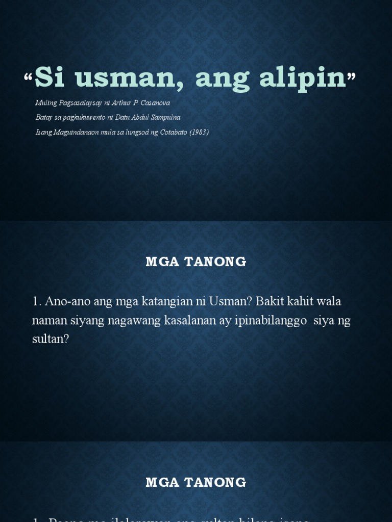 Si Usman, Ang Alipin | PDF