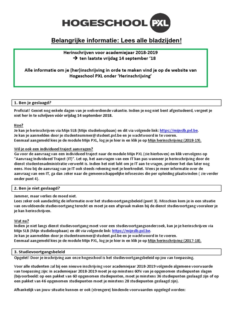 Brief Bij Rapporten Bachelors PXL-2e Zittijd 1718 | PDF