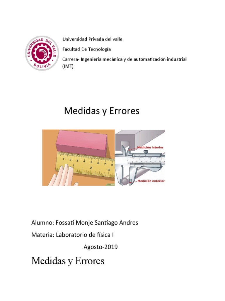 Medidas y Errores Resumen | PDF | Medición | Metrología