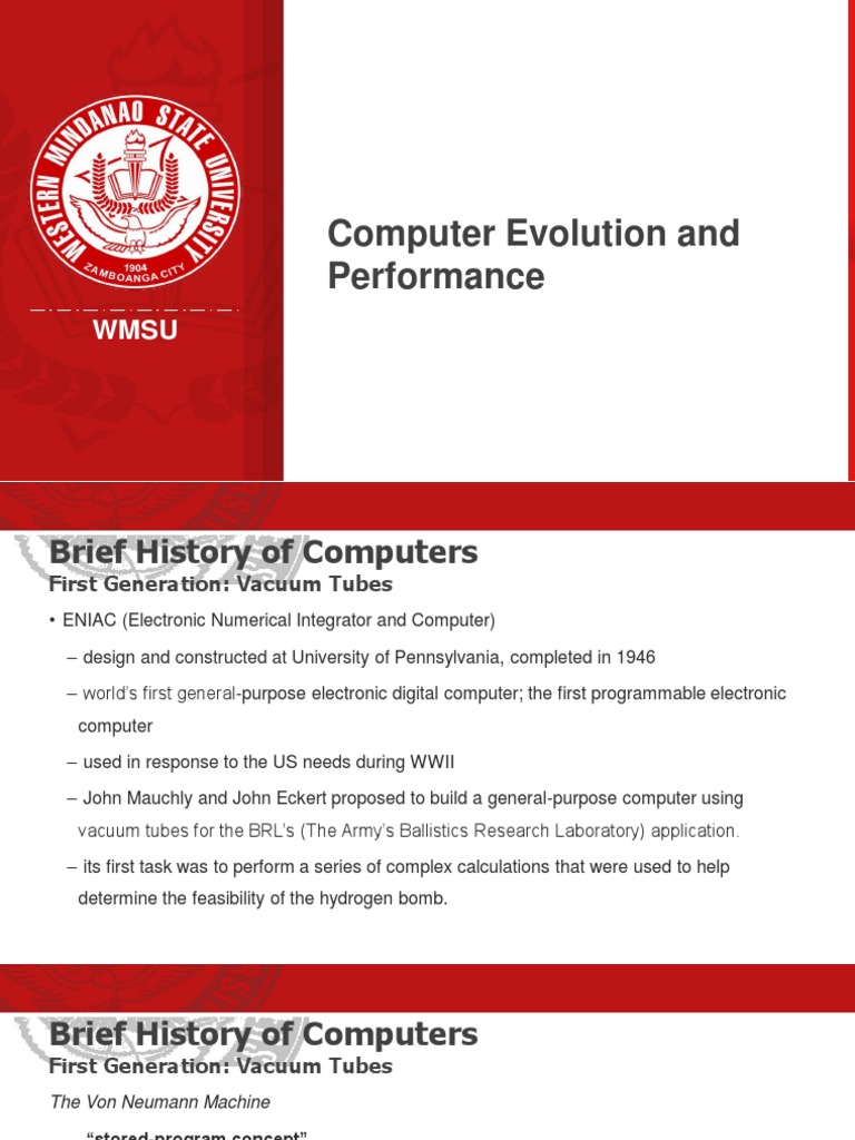 Evolution And Performance Of Early Computers From Vacuum Tubes To