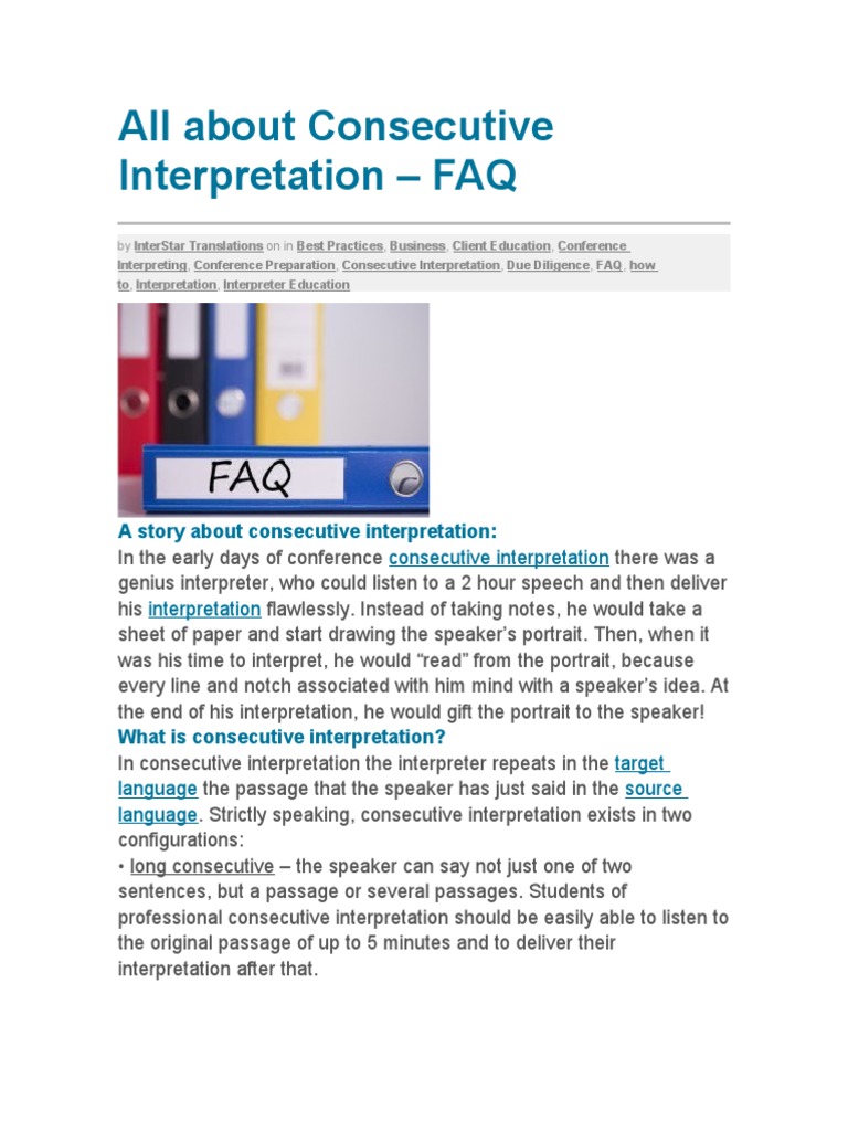 All About Consecutive Interpretation | Download Free PDF | Language ... All About Consecutive Interpretation | Download Free PDF | Language ...