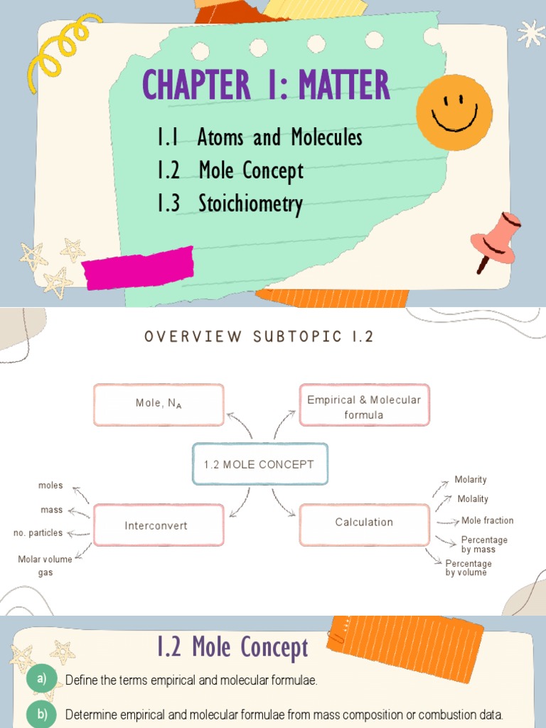 1.2 Mole Concept | PDF | Mole (Unit) | Concentration