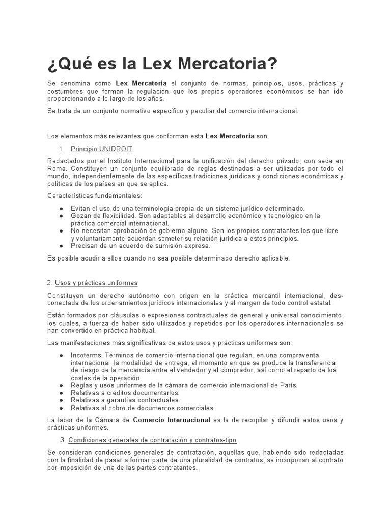 Lex Mercatoria | PDF | El comercio internacional | Justicia Lex Mercatoria | PDF | El comercio internacional | Justicia