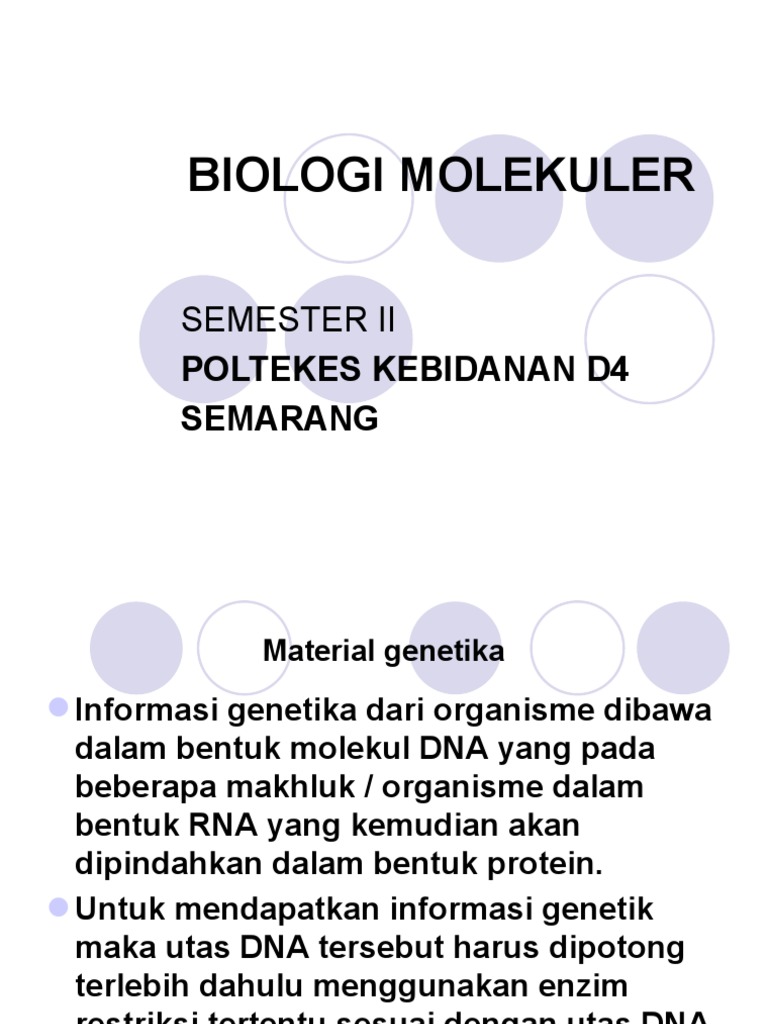 Biologi Molekuler-1 | PDF