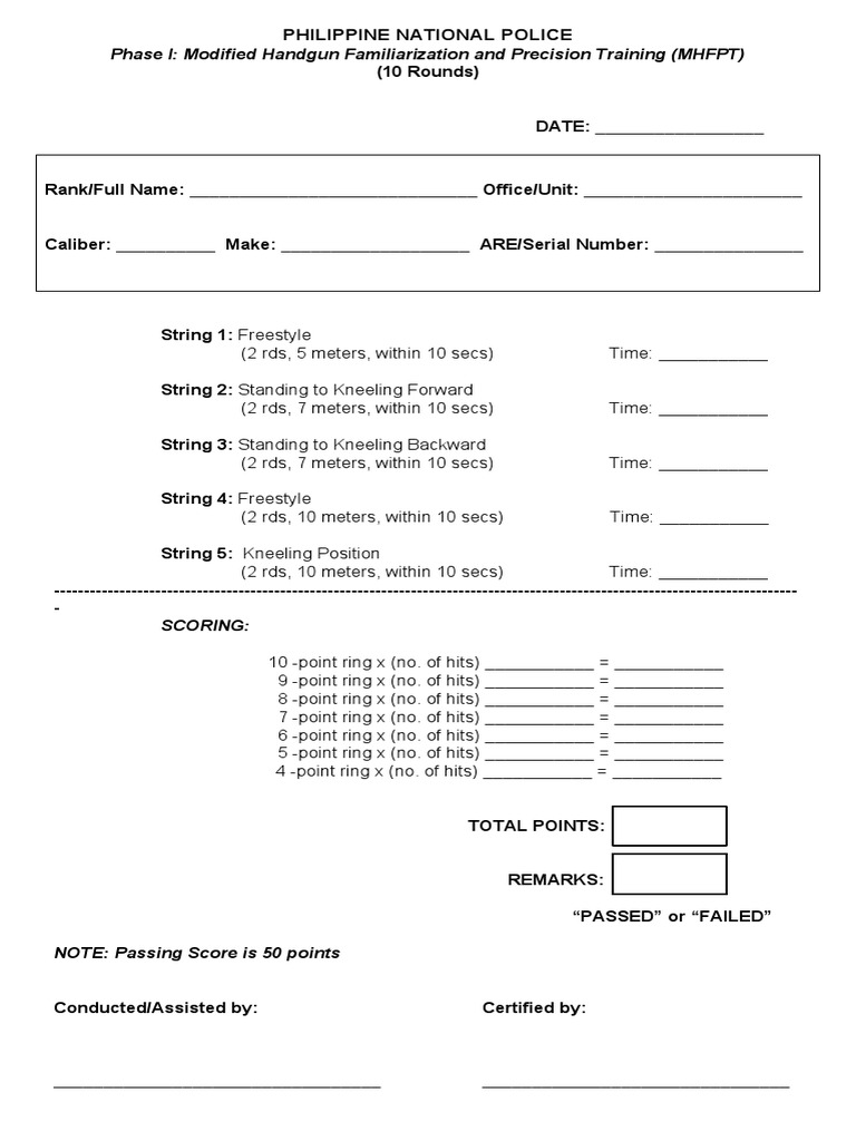 Scoresheet Phase 3 1 | PDF | Ammunition | Hazards
