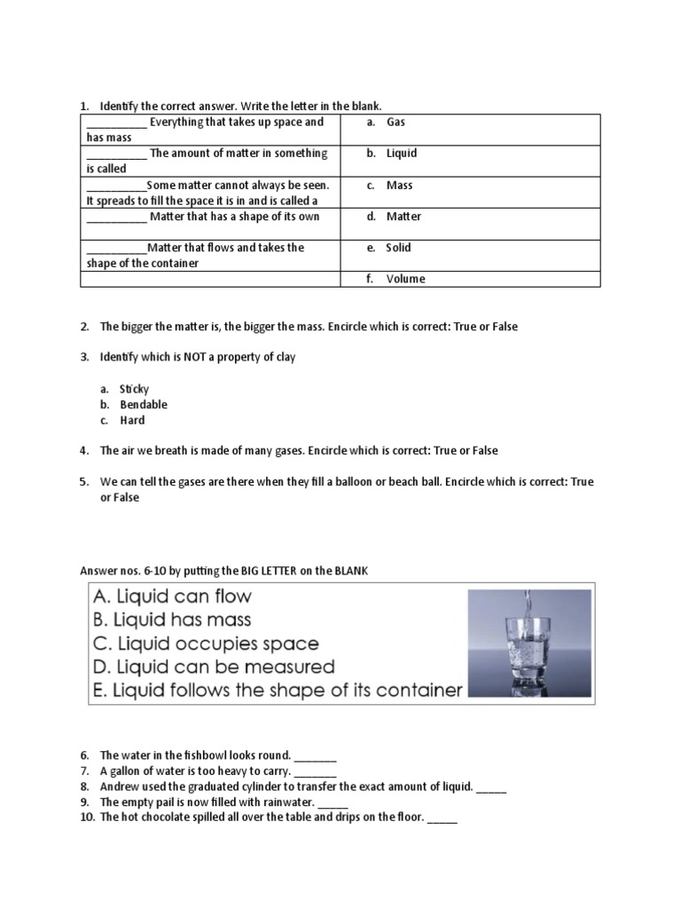 Science Exam - Sample | PDF | Liquids | Thermometer