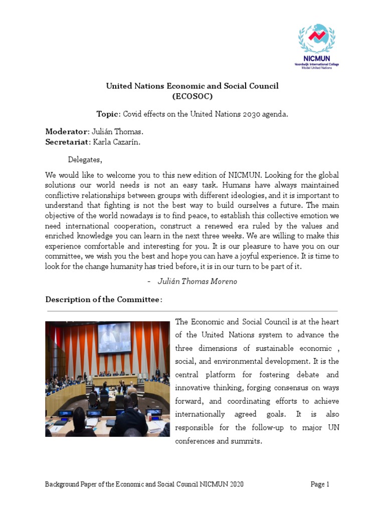 ECOSOC - Background Paper | Download Free PDF | Sustainability | United ...