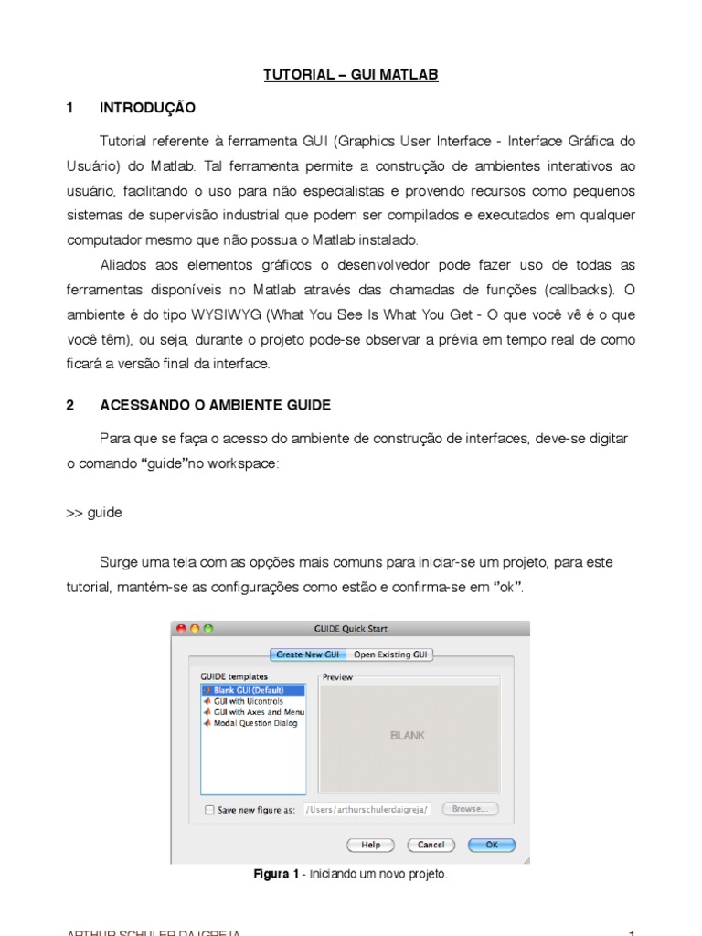 Tutorial de GUI no MATLAB: Criação e Exemplos | PDF | Matlab ...