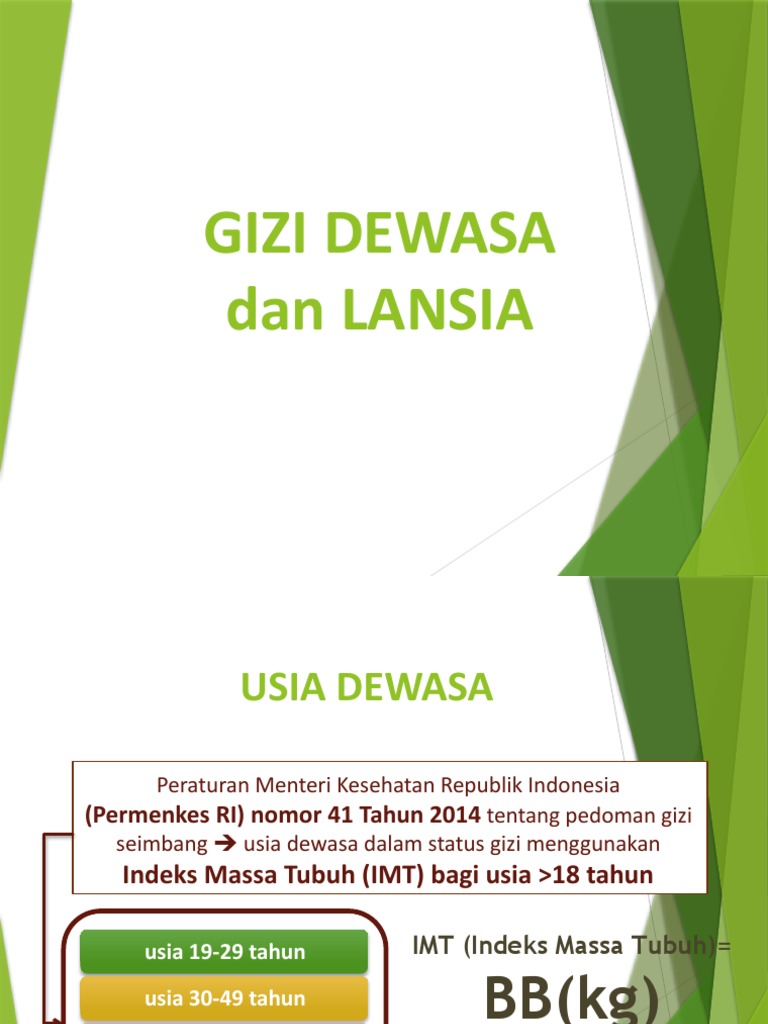 Menu Gizi Seimbang untuk Lansia | PDF