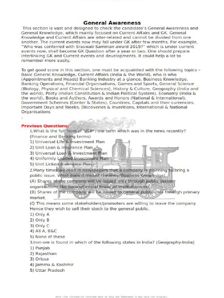 AO General Awareness | PDF