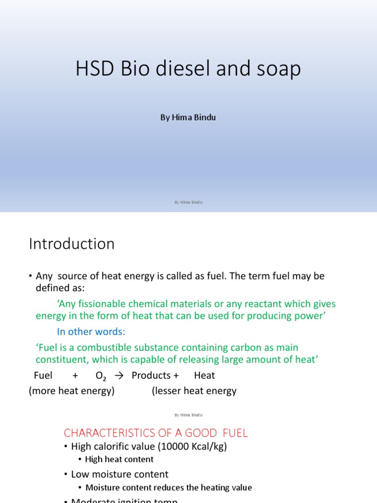 HSD Bio Diesel and Soa P | PDF | Combustion | Diesel Fuel