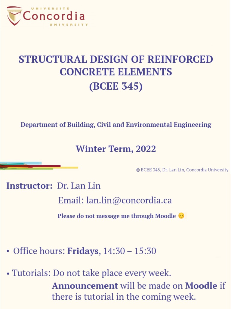 Lecture #1 Concrete Design | PDF | Beam (Structure) | Bending