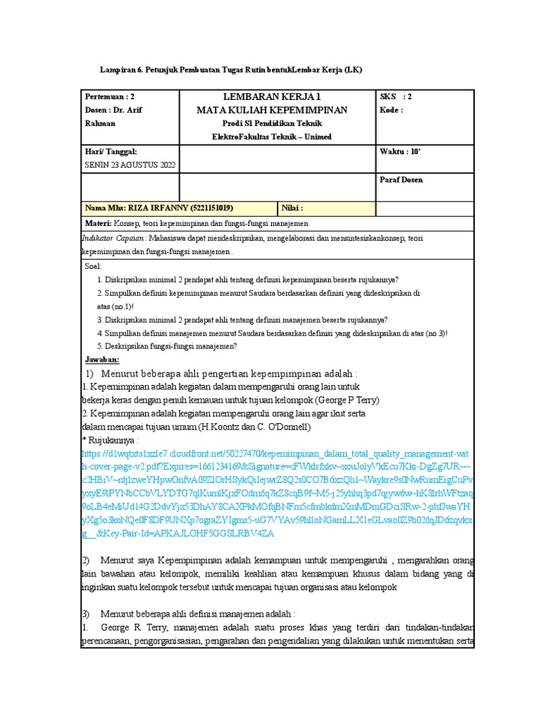 Lembar Kerja 1 | PDF