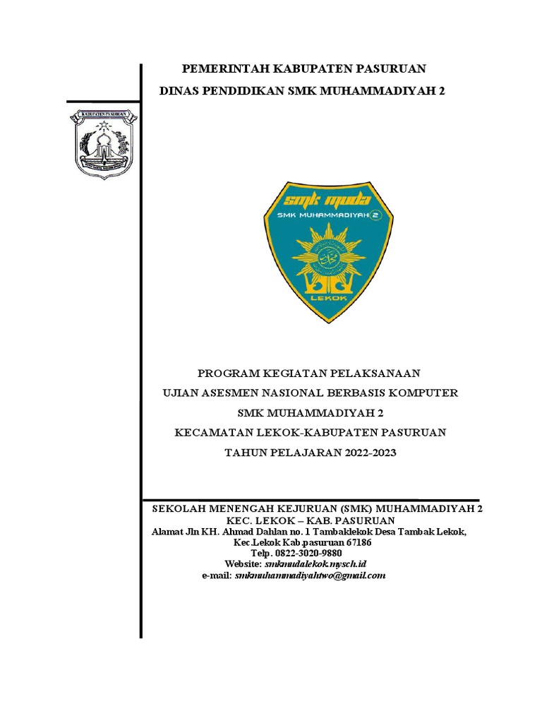 Laporan ANBK 2022-2023 SMK MUHAMMADIYAH 2 LEKOK FULL | PDF
