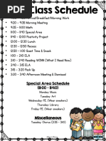 1st Grade Daily Schedule 2025 | PDF