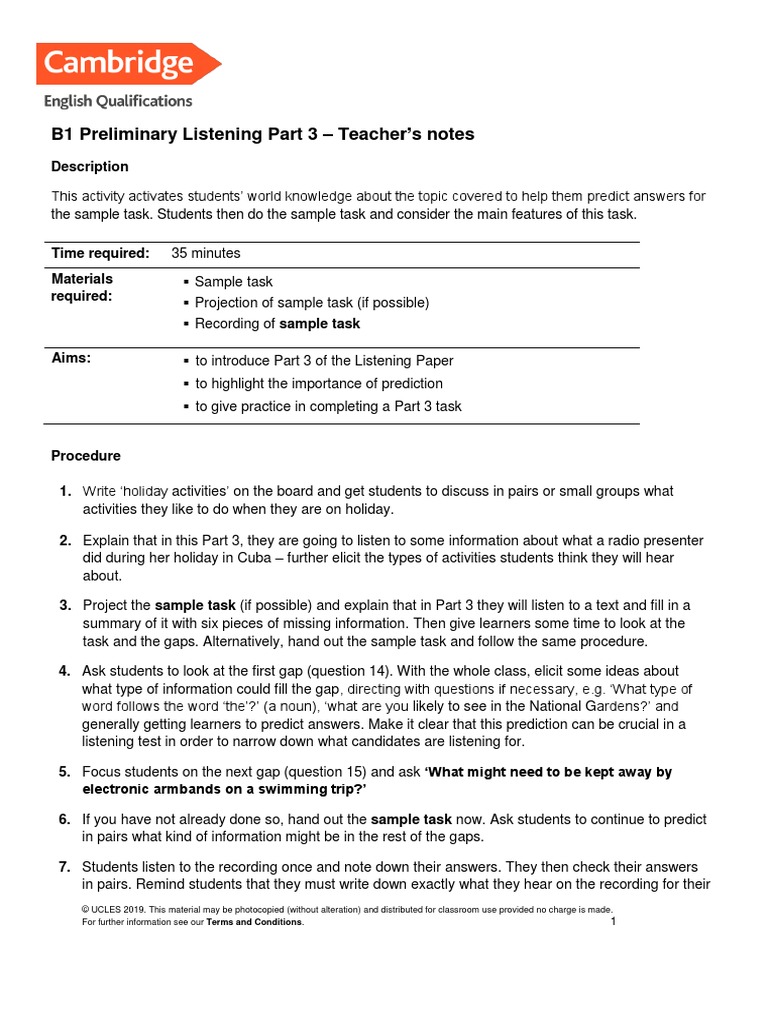 b1 Preliminary Listening Part 3 | PDF | Learning | Cognitive Science