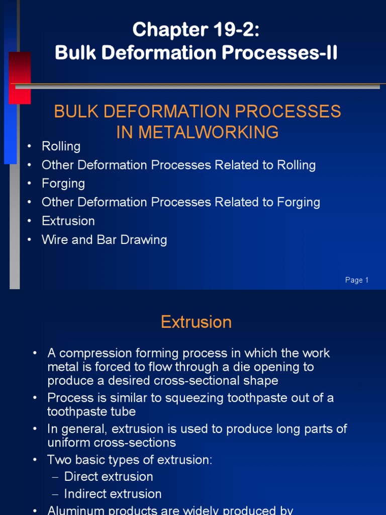 Chapter 19-Bulk Deformation Processes II | PDF | Extrusion | Procedural Knowledge