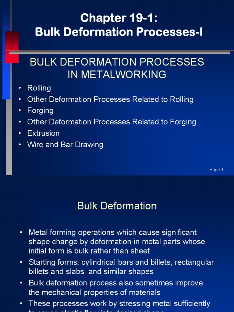 Chapter 19-Bulk Deformation Processes I | PDF | Forging | Rolling ...