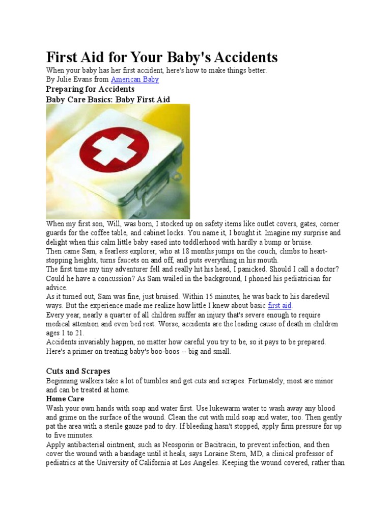 First Aid For Your Baby | PDF | Burn | Diseases And Disorders