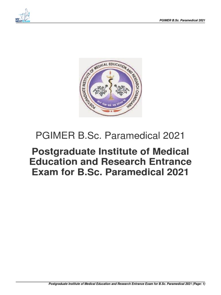 PGIMER BSC Paramedical 2021 Brochure | PDF | Bachelor's Degree | Test ...