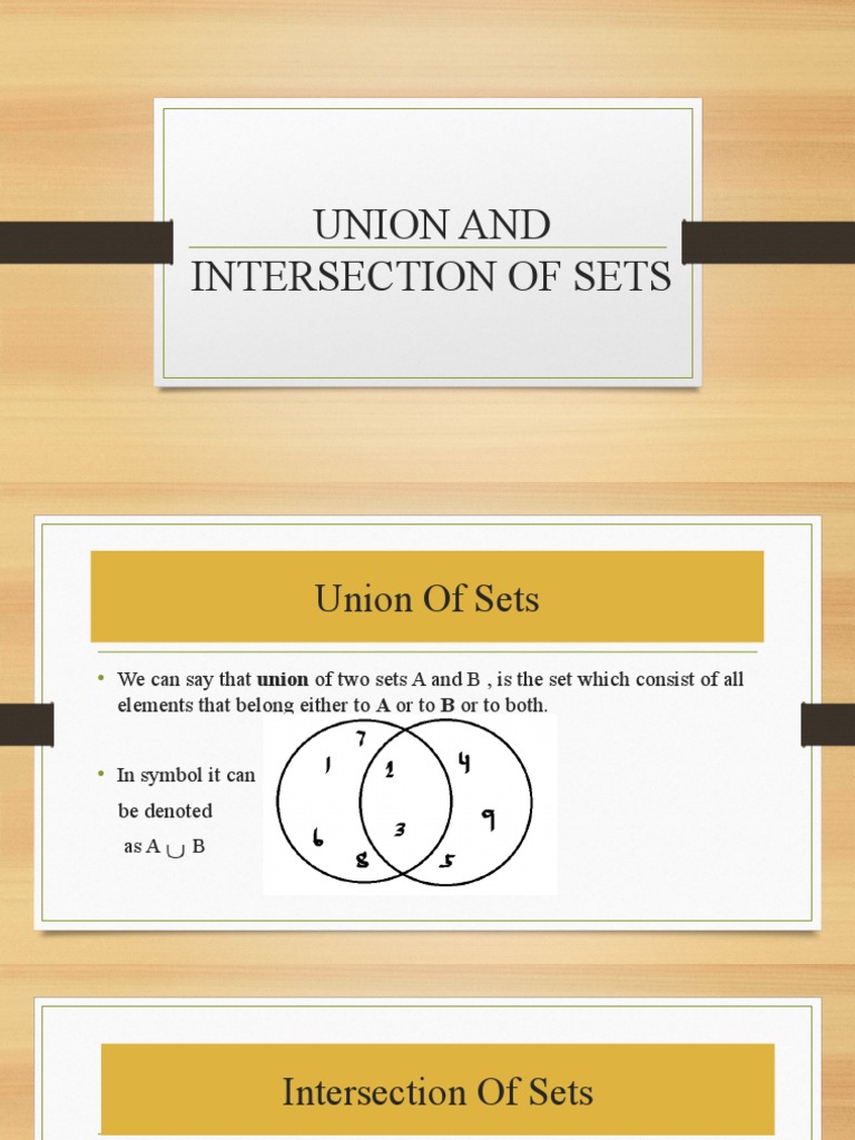 Union and Intersection | PDF