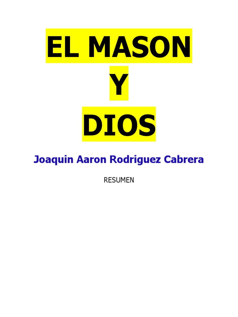 EL MASON Y DIOS - Libro | PDF | Jesús | Reino de judá