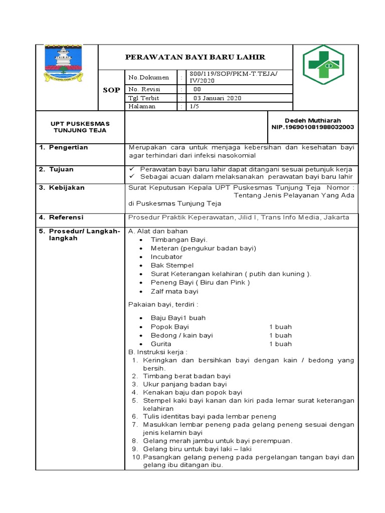 SOP Perawatan Bayi | PDF