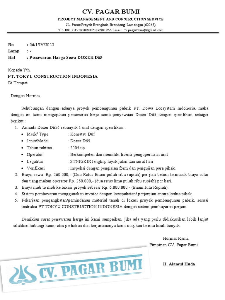 Surat Penawaran Alat Tci | PDF