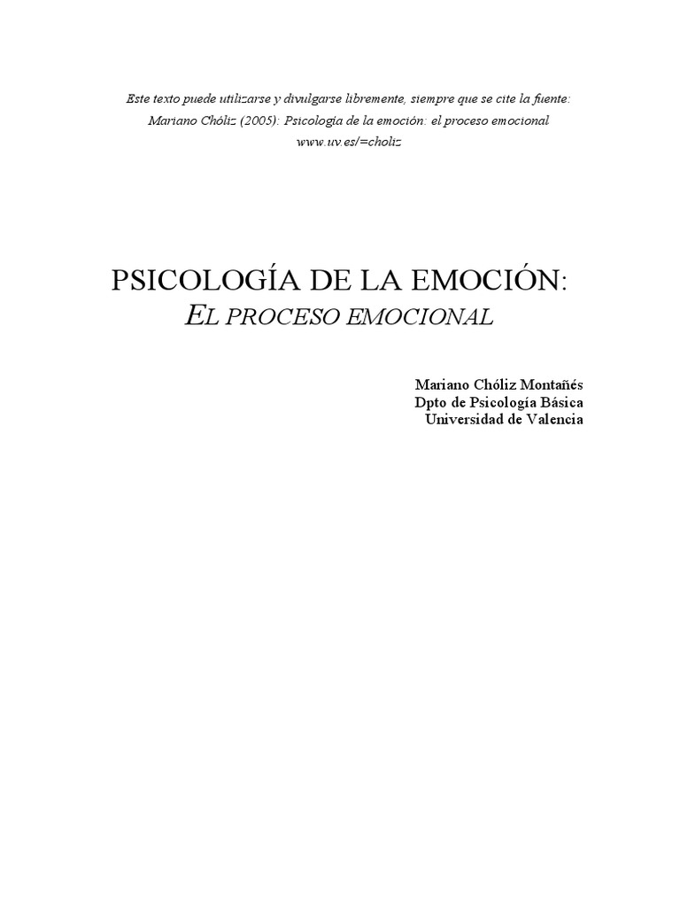 Proceso Emocional | PDF | Las emociones | Sicología