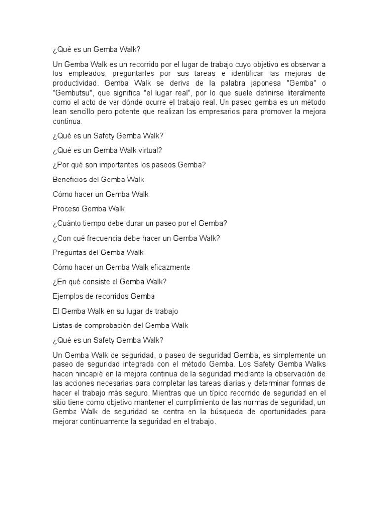 Guía Práctica del Gemba Walk | PDF | Videotelefonía | Business