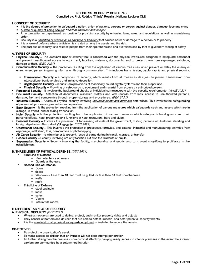 Intro To Industrial Security Concepts | PDF | Lighting | Physical Security