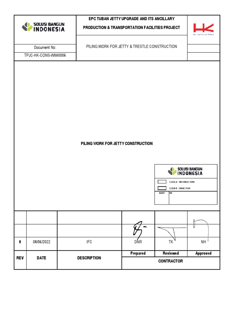 EPC Tuban Jetty Piling Work | PDF | Anchor | Deep Foundation