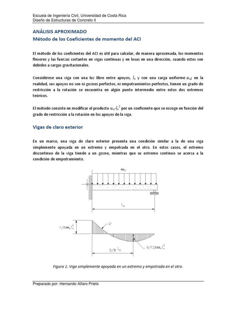 Método ACI para Coeficientes en Vigas | PDF | Ligero | Elasticidad (Física)