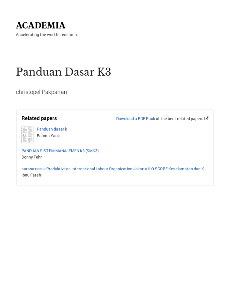 Panduan Dasar k3 | PDF