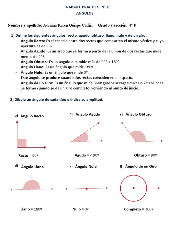 Practica Angulos Cuarto | PDF | Ángulo | Medida Geométrica