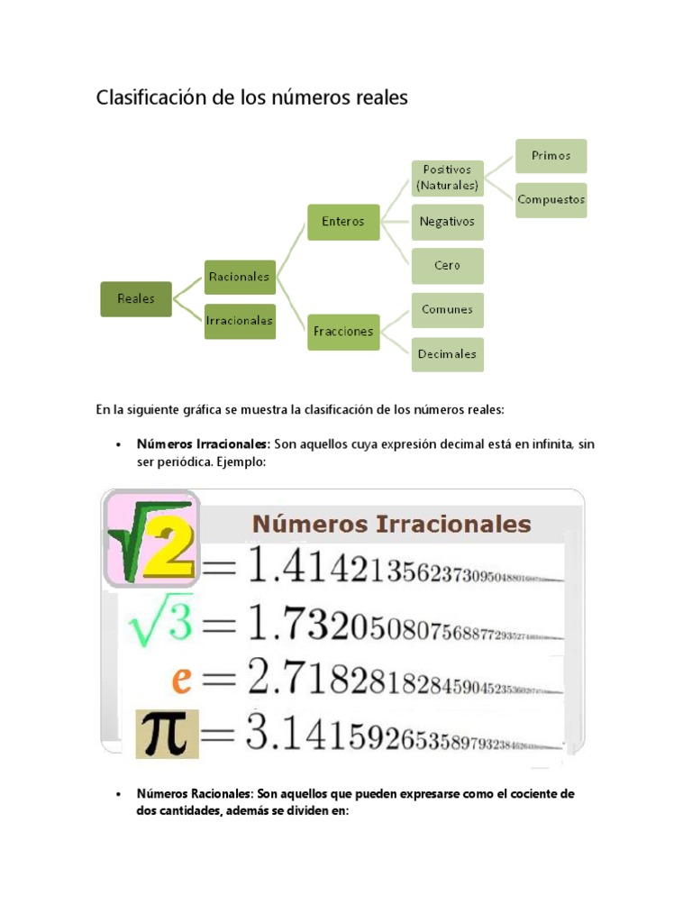 Clasificación de Los Números Reales | PDF