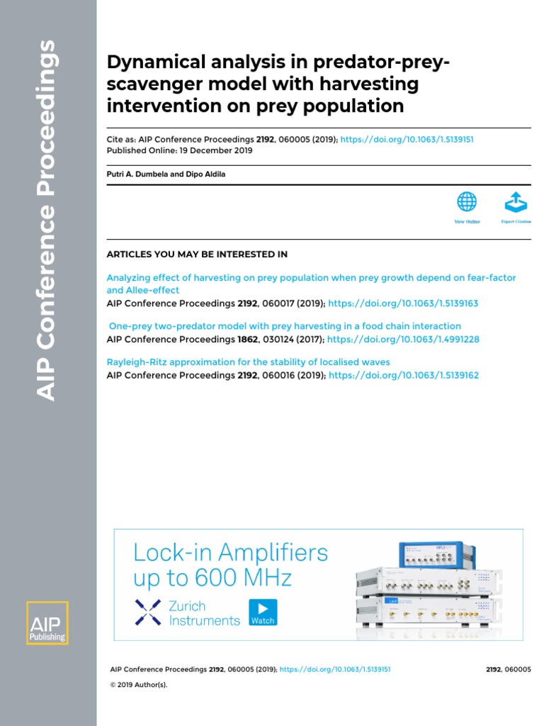 Dynamical Analysis in Predator-Prey-Scavenger Model With Harvesting Intervention On Prey ...