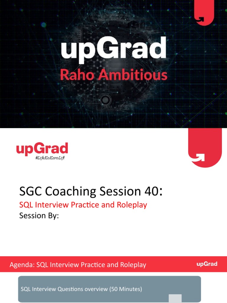 (Week 40) DA Session 6 - SQL Interview Practice and Roleplay (Career Content Session) | PDF ...