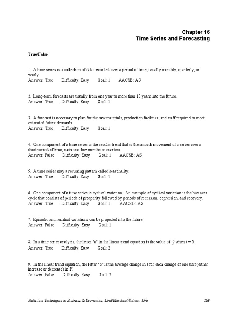 Chapter 16 Time-Series Forecasting | PDF | Time Series | Seasonality