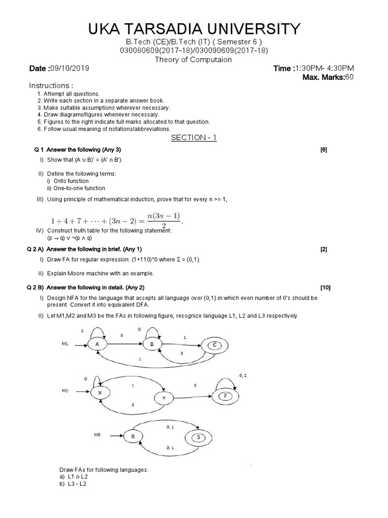 Uka Tarsadia University | PDF | Syntax (Logic) | Applied Mathematics
