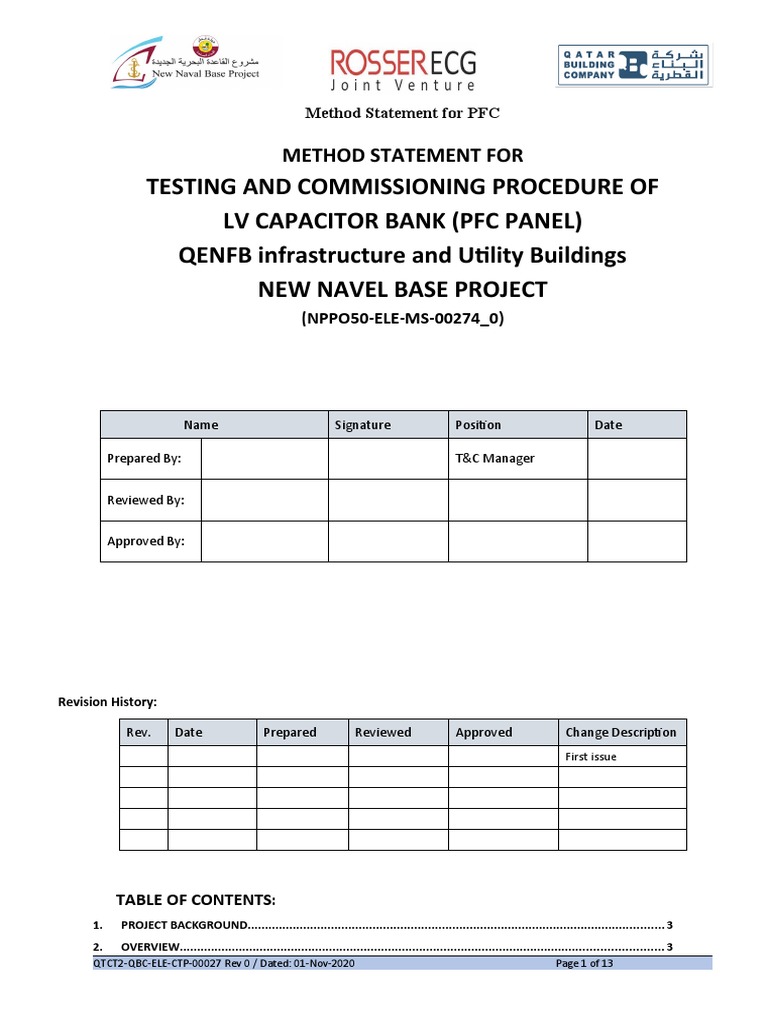 Method Statement For PFC Board | PDF | Transformer | Capacitor
