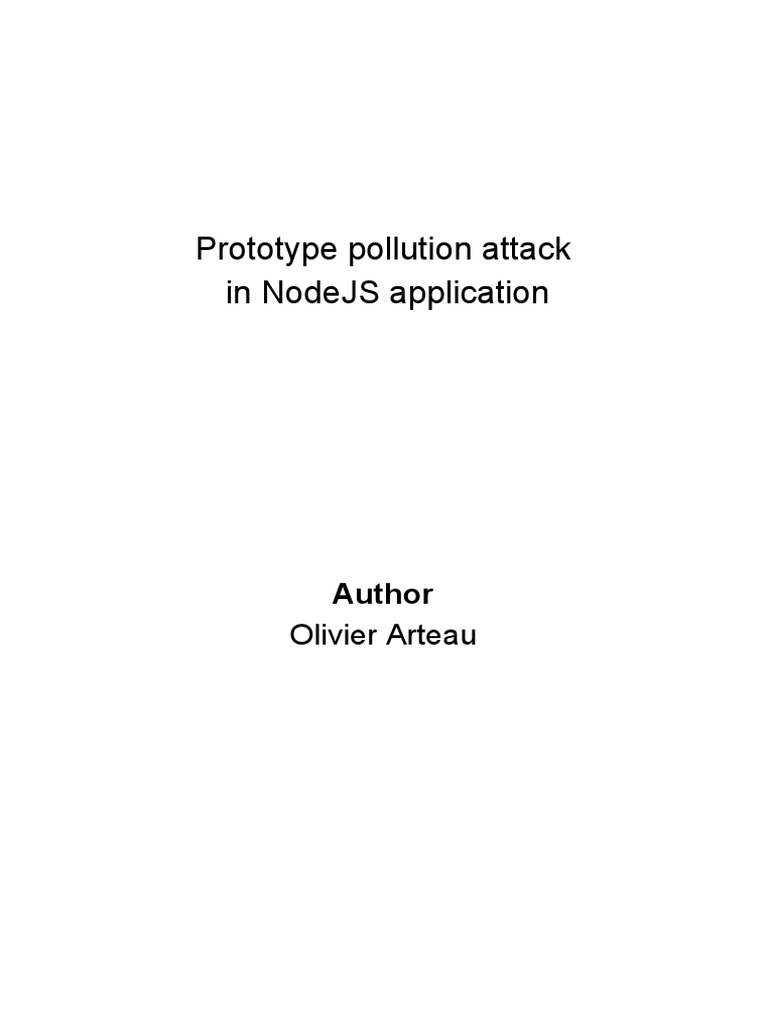 Javascript Prototype Pollution Attack In Nodejs Pdf Java Script Subroutine
