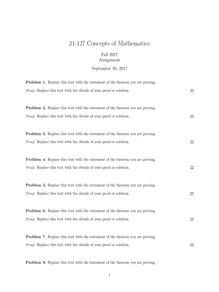 21-127 Concepts of Mathematics Assignment | PDF | Teaching Methods ...